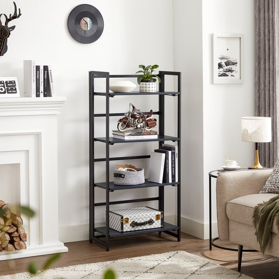 BM Living - Vintage Kast Met 4 Planken - Multifunctionele Boekenkasten ...