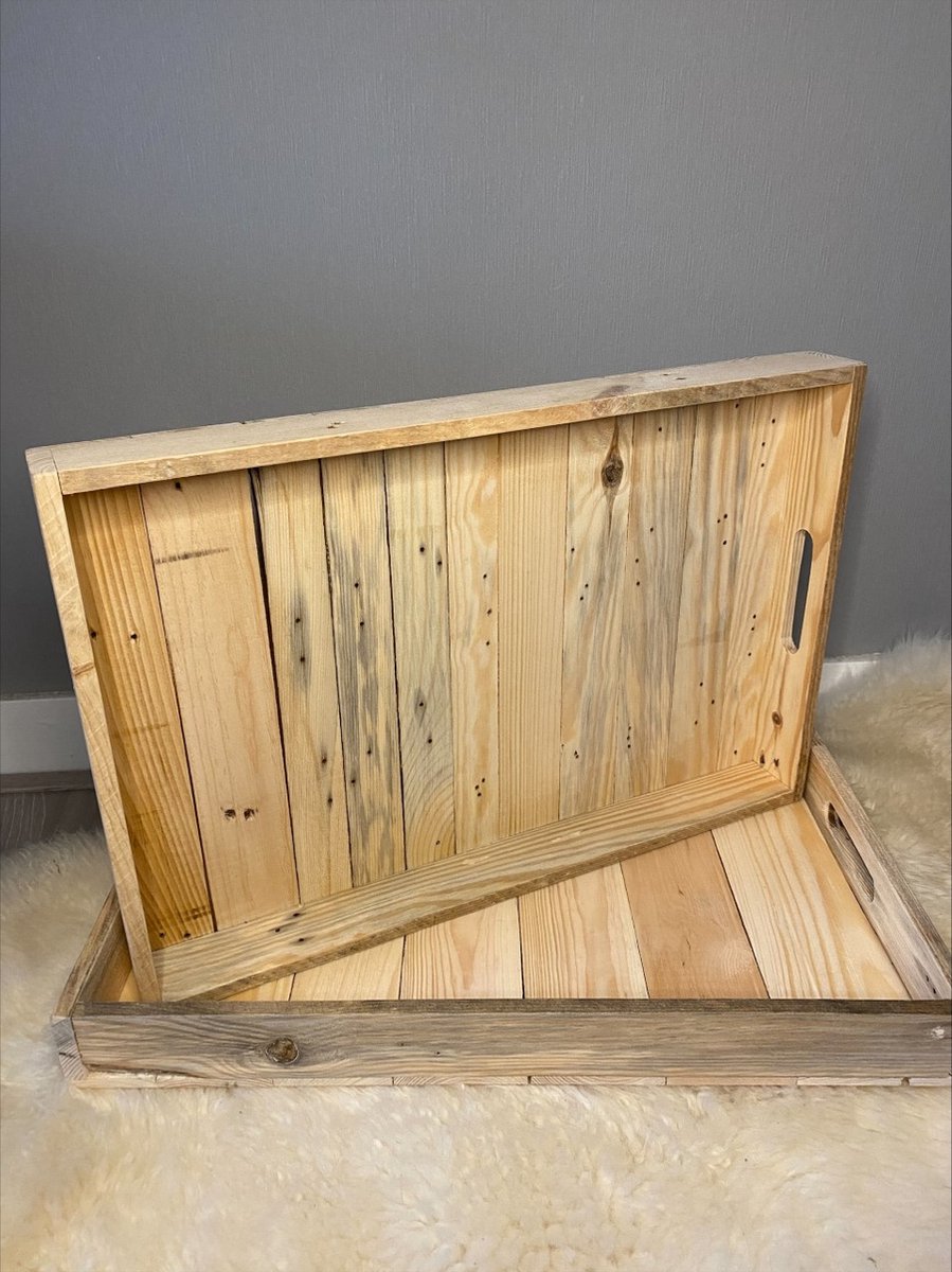 Zorg in hout -handgemaakte- dienblad 35x50. Dienblad, serveerblad ...