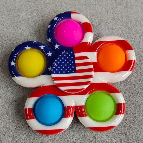 Fidget- Simple Dimple - Popit - Spinner- usa - TikTok / rood wit blauw ...