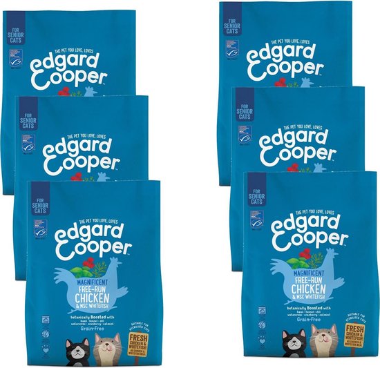 Edgard&Cooper Senior Kip&Witvis - Kattenvoer - 6 x 300 g | bol