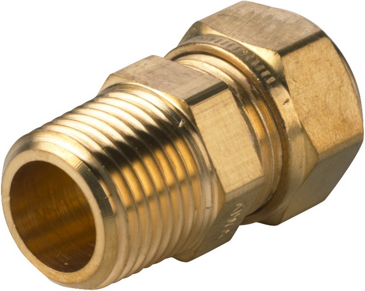 Vsh Knelfitting rechte koppeling 3/8 x 15 mm bu.a 40 stuks knel messing | bol.com