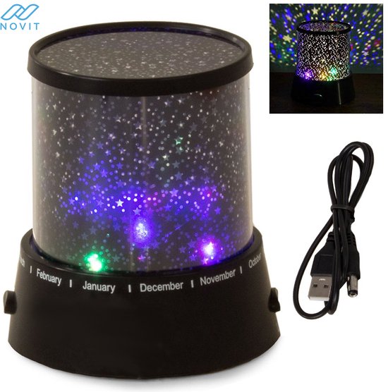 NOVIT - Sterren projector nachtlampje kinderen - Galaxy Projector ...