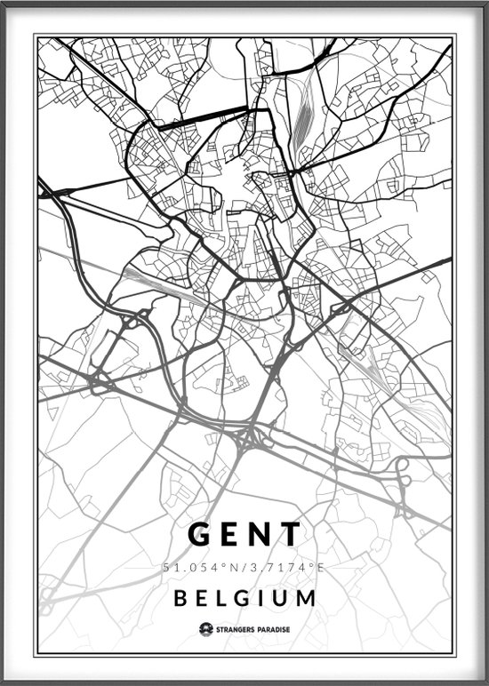 City map Gent 50x70 Stadsposter | bol.com