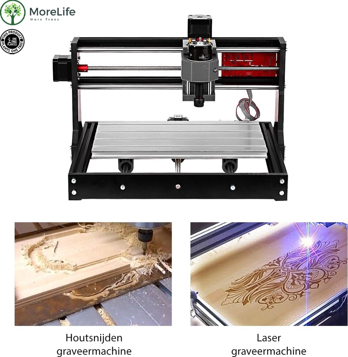 MoreLife Laser Graveermachine CNC 3018- PRO | 2 in 1 graveermachine met ...