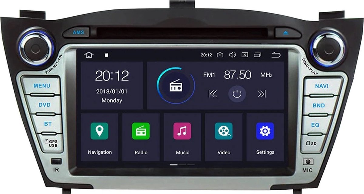 Hyundai IX35 Android 11 Navigatie Apple CarPlay DAB+ Autoradio 4K Video ...