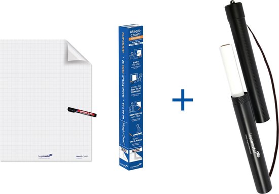 Legamaster - magic-chart - whiteboard - folie - 60x80cm - wit met ruit ...