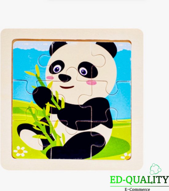 Mini puzzel Panda - kinder puzzel - 9 stukjes | bol.com