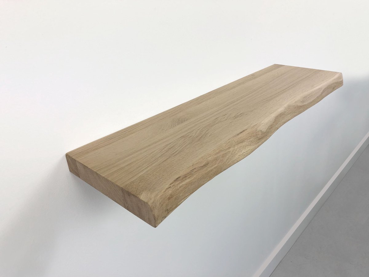 Zwevende wandplank 60 x 20 cm eiken boomstam - Wandplank - Wandplank ...