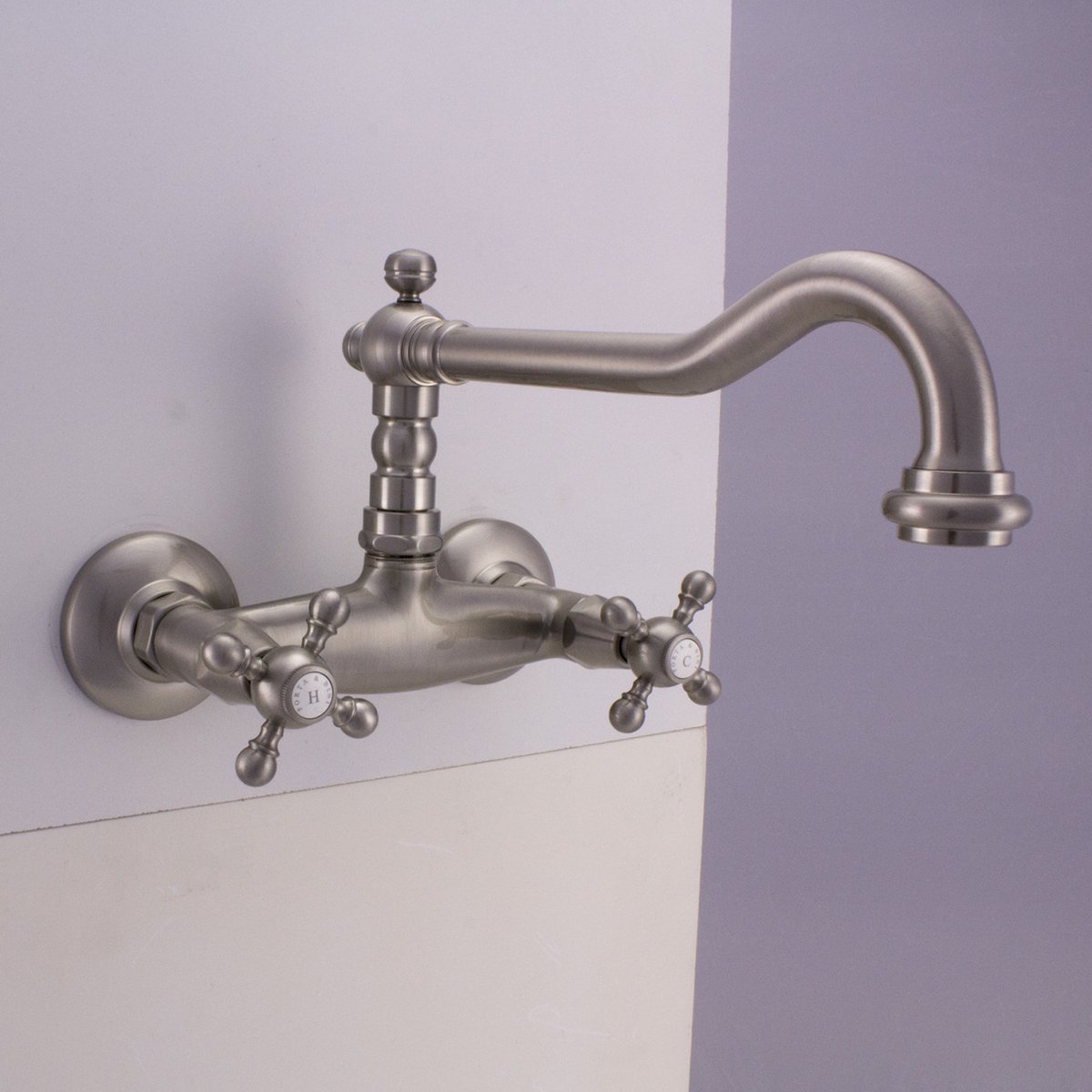 Nostalgische keukenkraan V2721 muurkraan RVS | bol.com