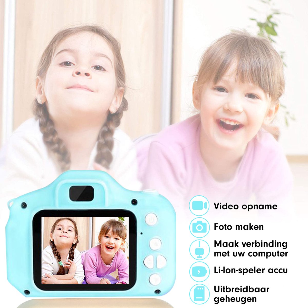 Digitale Kindercamera HD 1080p | 32GB micro sd kaart | camera kinderen ...