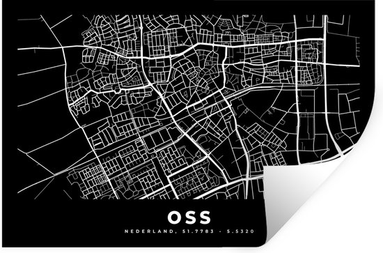 Muurstickers - Sticker Folie - Stadskaart - Oss - Nederland - 120x80 cm ...