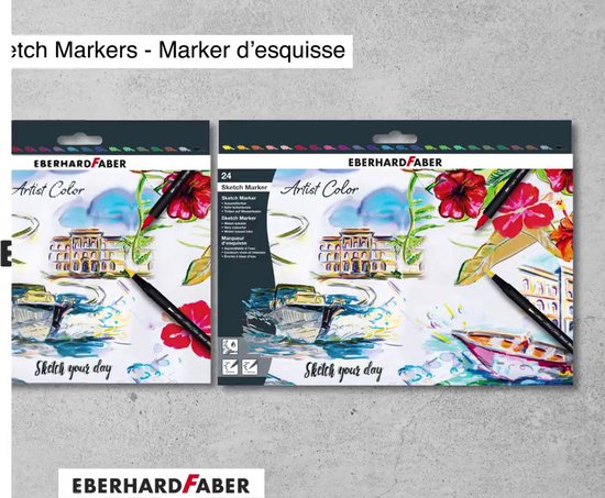 Eberhard Faber sketchmarkers - Artist Color - 12 stuks - aquarelmarker ...