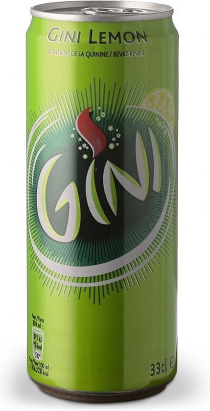 Gini Lemon, canette slim citron, canette 4x6x33cl BE - Boisson gazeuse ...