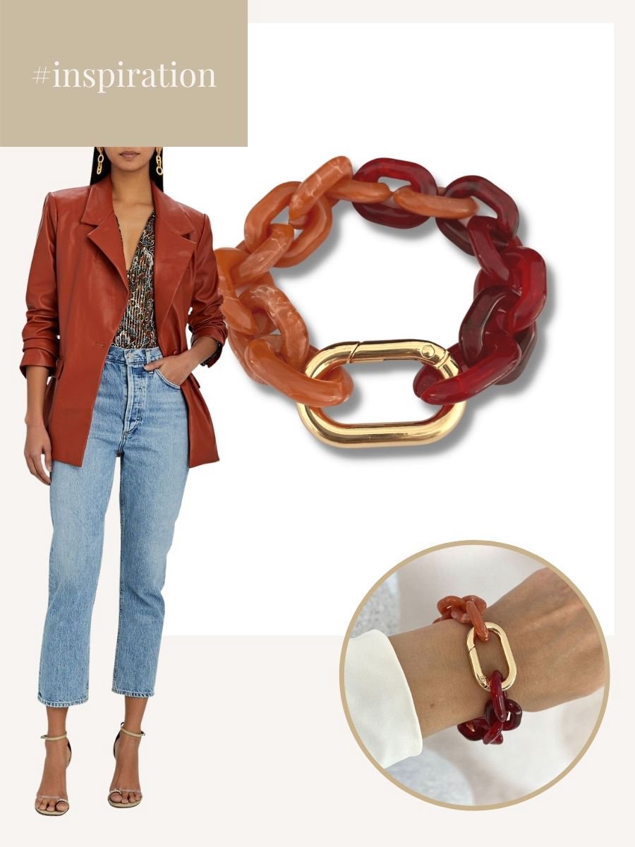 Zatthu Jewelry - N21AW369 - Hiba oranje rode armband van resin | bol