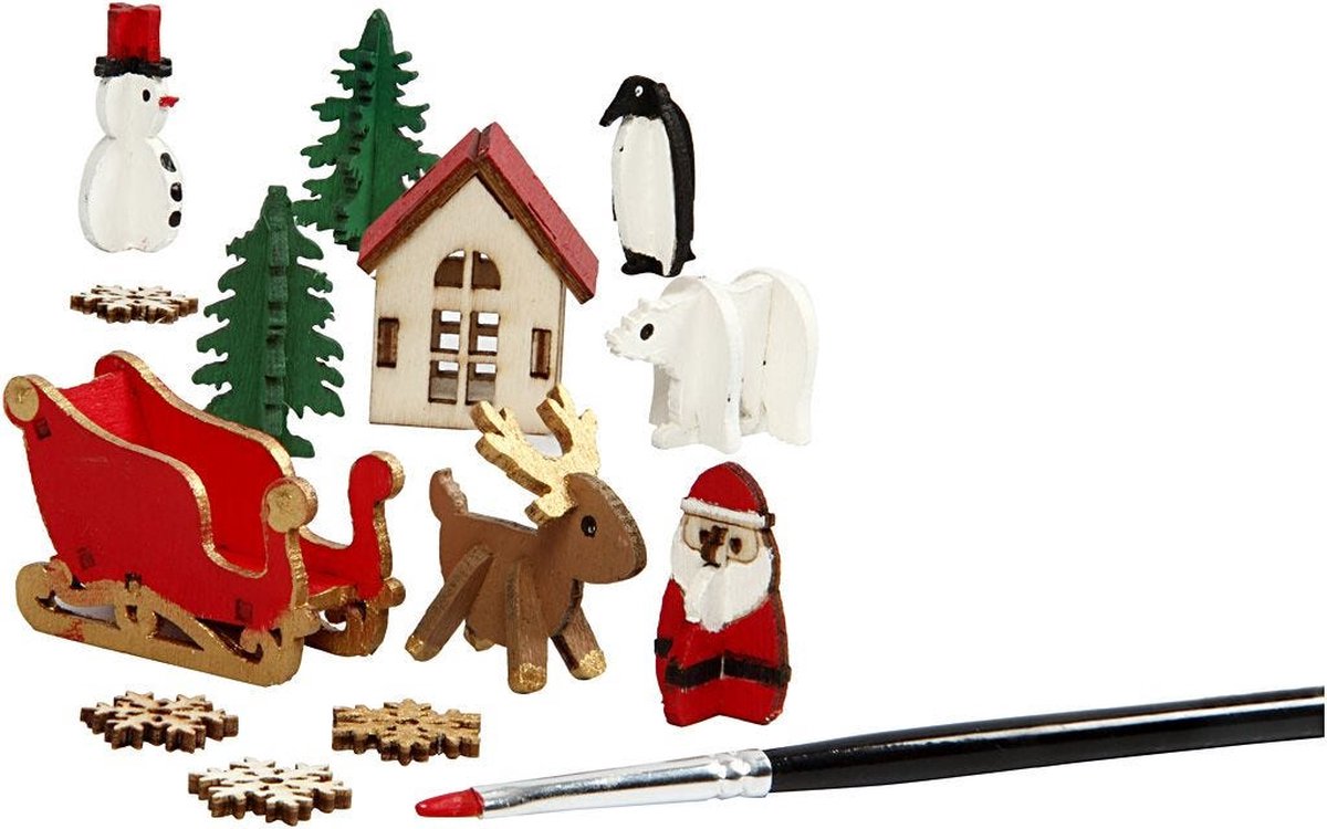 DIY Houten figuren Kerst l: 15 5 cm b: 17 cm triplex 1doos dikte 3 mm ...