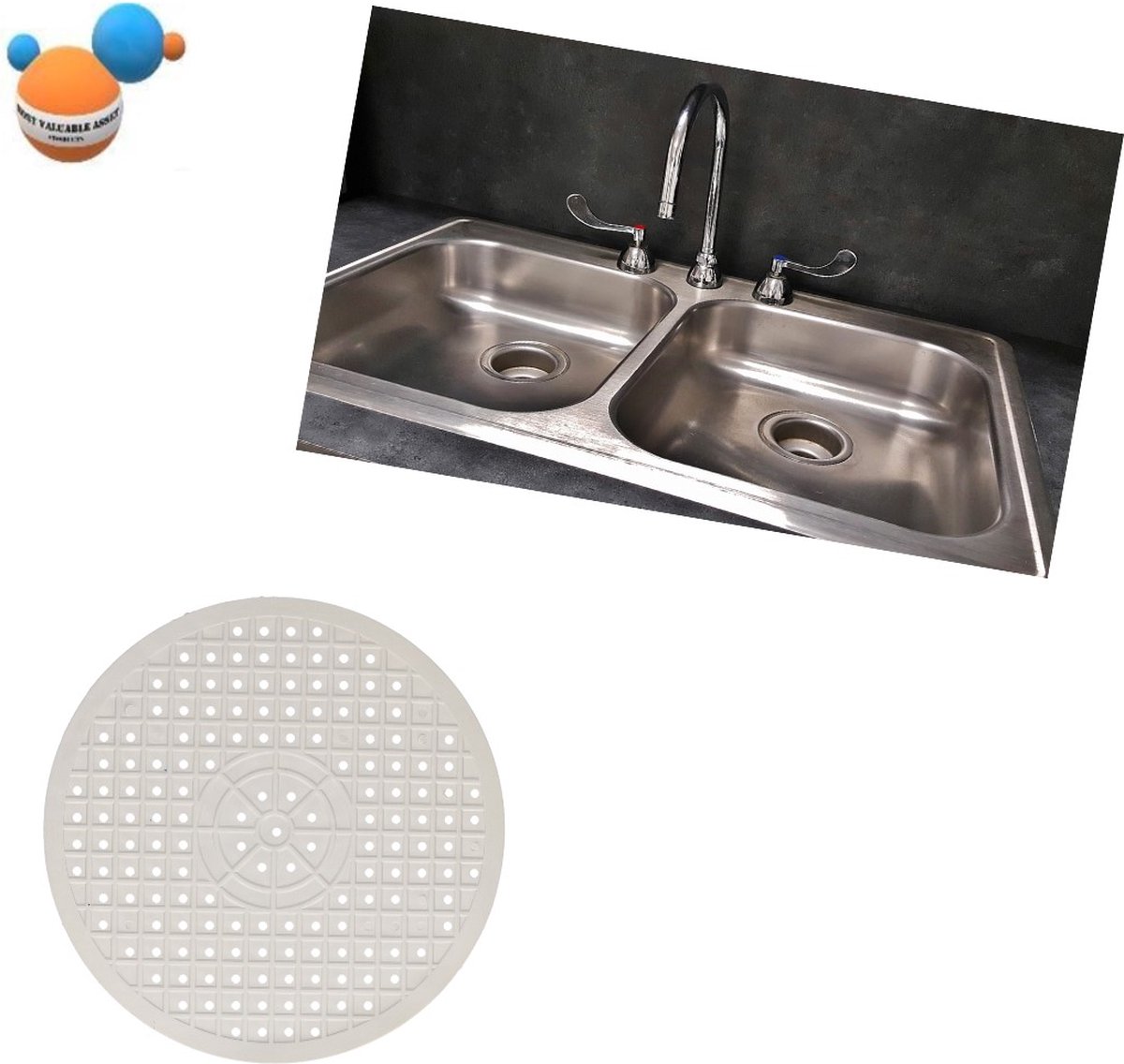 Gootsteenmat rond - gootsteenmatten - rubber - rond - 31 cm - MVA | bol.com