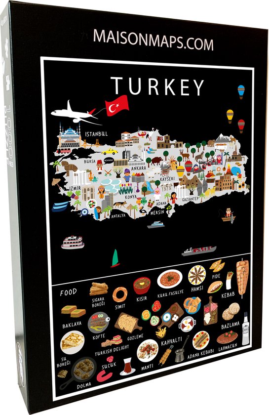 Puzzel van Turkije | 1000 stukjes | 68x48 cm | Familiepuzzel | Jigsaw ...