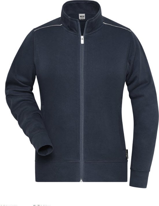 James & Nicholson Solid sweater jas met rits JN893 dames - Marine - M | bol