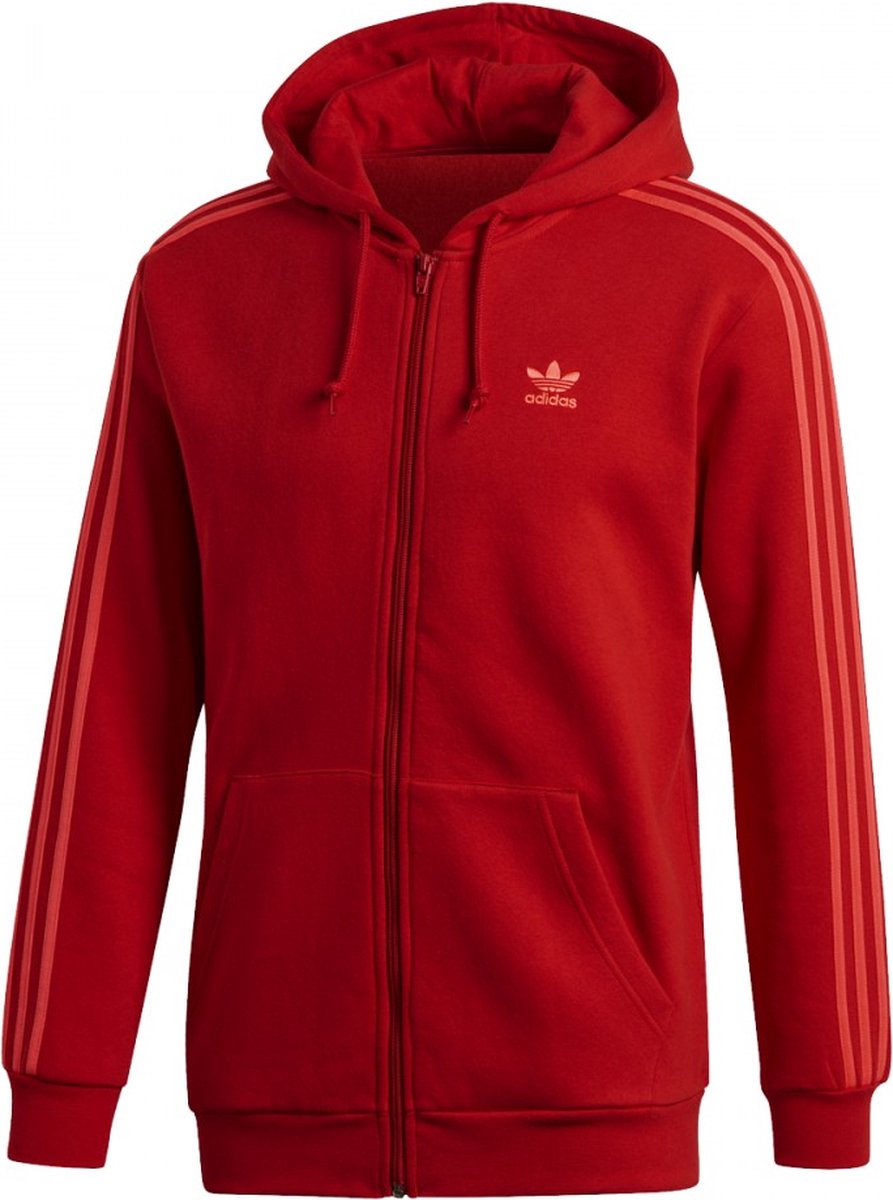 adidas Originals 3-Stripes Fz Trainingspak jas Mannen Rode 2XL | bol.com