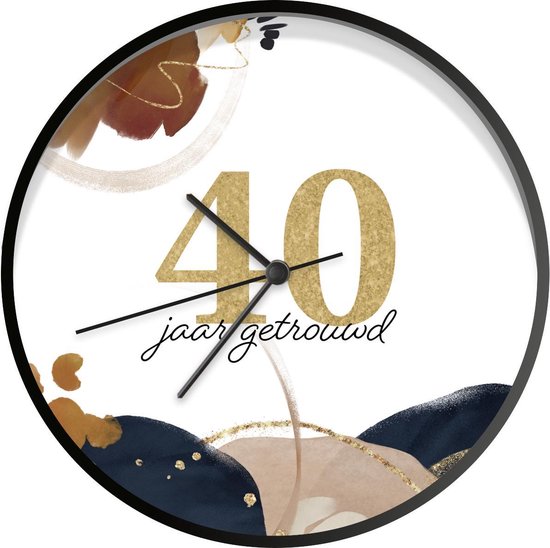 Klok Ø 30 Cm Spreuken 40 Jaar Getrouwd Quotes Trouwen Zwart