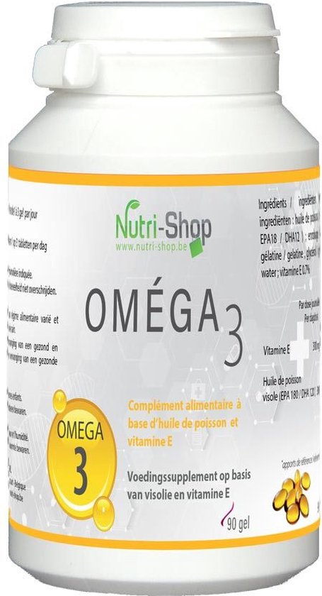 Nutri-shop Omega 3 - Omega-3 en vitamine E - 90 capsules | bol