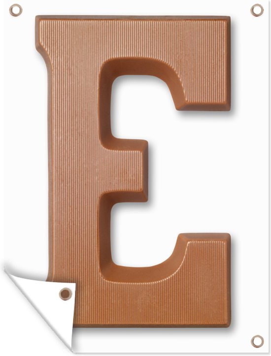 Tuinposter - Tuindoek - Tuinposters buiten - Letter E van chocolade ...