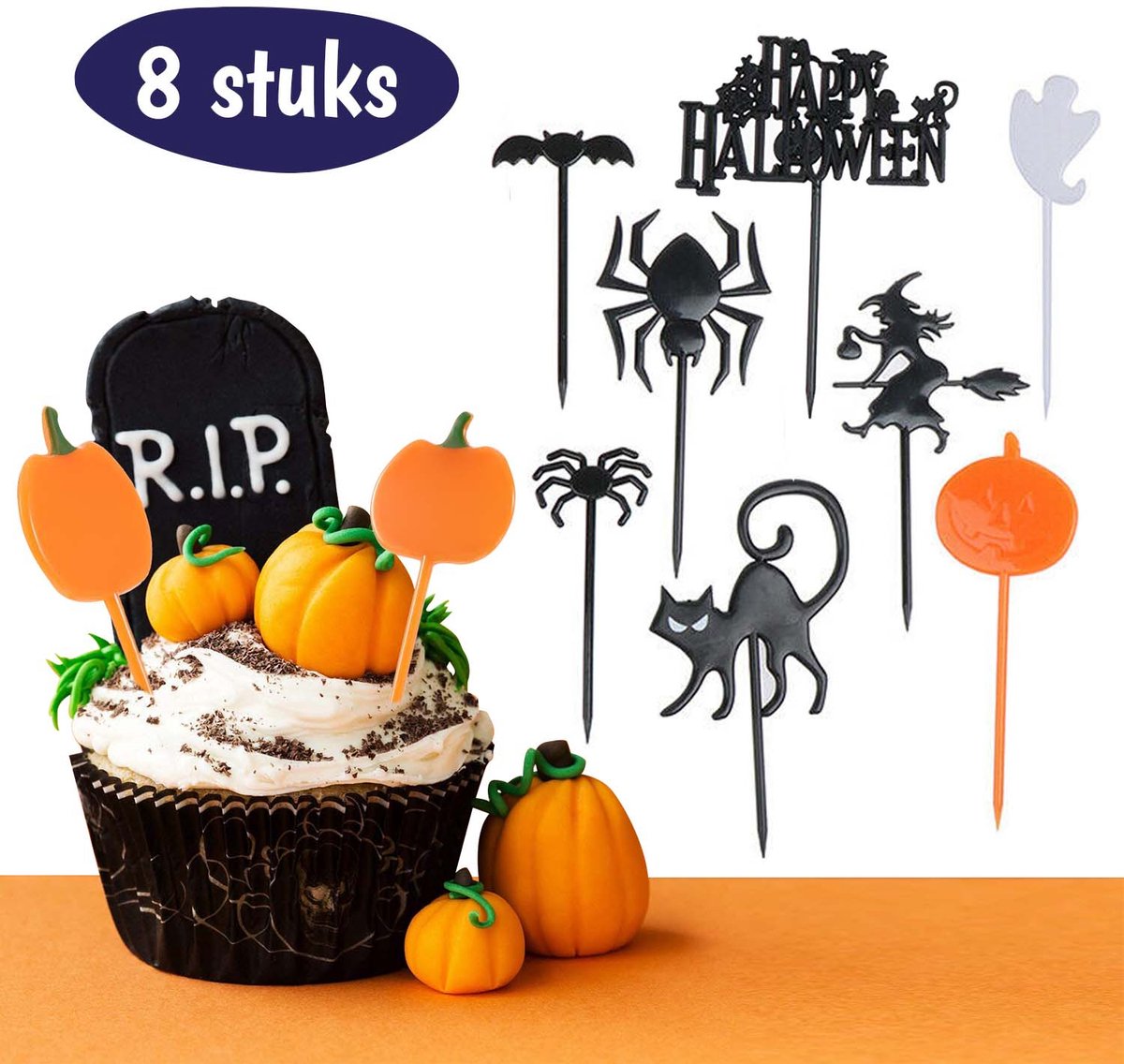 Halloween Versiering - Taarttopper - Cupcake Decoratie - Halloween ...