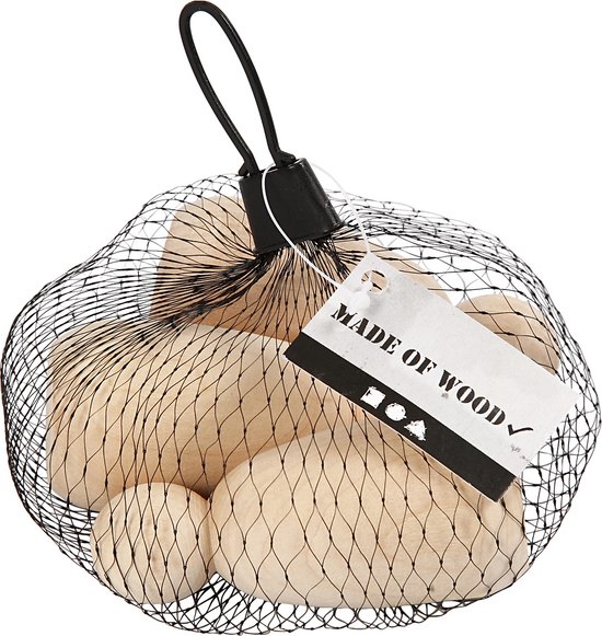 Houten Poppetje. H: 8 cm. 3.8 cm. poplar hout - 3 st | bol