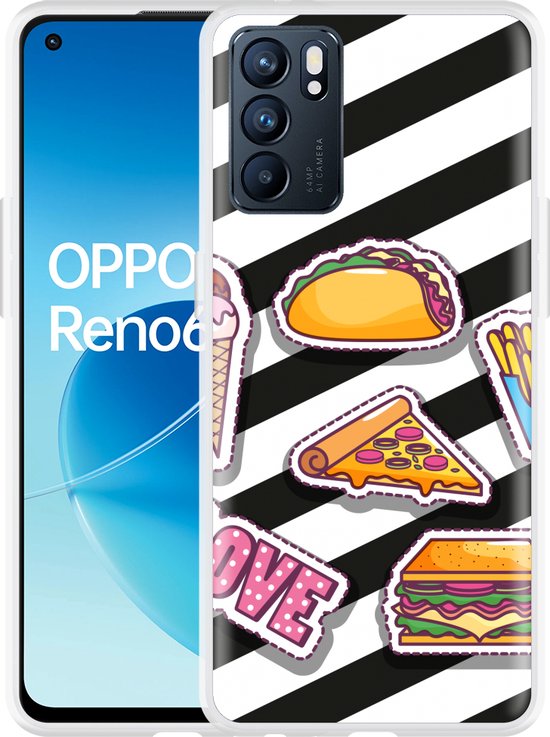 Oppo Reno6 5G Hoesje Love Fast Food - Designed by Cazy | bol.com