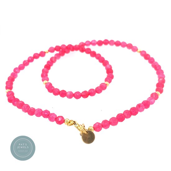 Pat's Jewels Ketting Dames - Kralen ketting- Edelsteen ketting - Jade ...