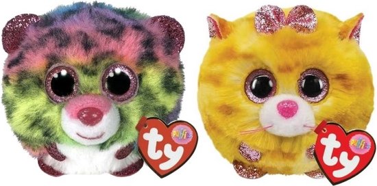 Ty - Knuffel - Teeny Puffies - Dotty Leopard & Tabitha Cat | bol