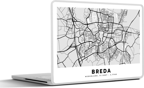Laptop sticker - 13.3 inch - Stadskaart - Breda - Nederland | bol.com