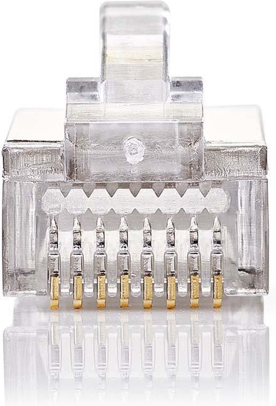 RJ45-Connector - Male - Stranded STP CAT5 - Recht - Verguld - 10 Stuks ...