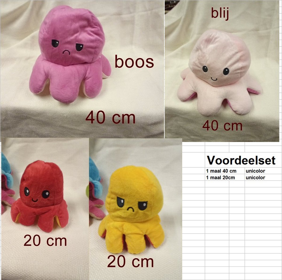 Set van 2 Octopus knuffels inside out - mood knuffel -gezien op Tik Tok ...