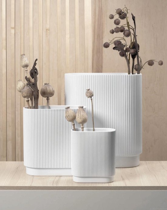 ASA Selection | Vaas | art deco | Rond | Steingut | Wit | 17x8,5CM | bol