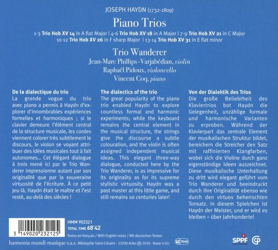 Trio Wanderer - Haydn: Piano Trios Hob XV 14, 18, 21, 26 & 31 (CD), Trio Wanderer | Muziek | bol