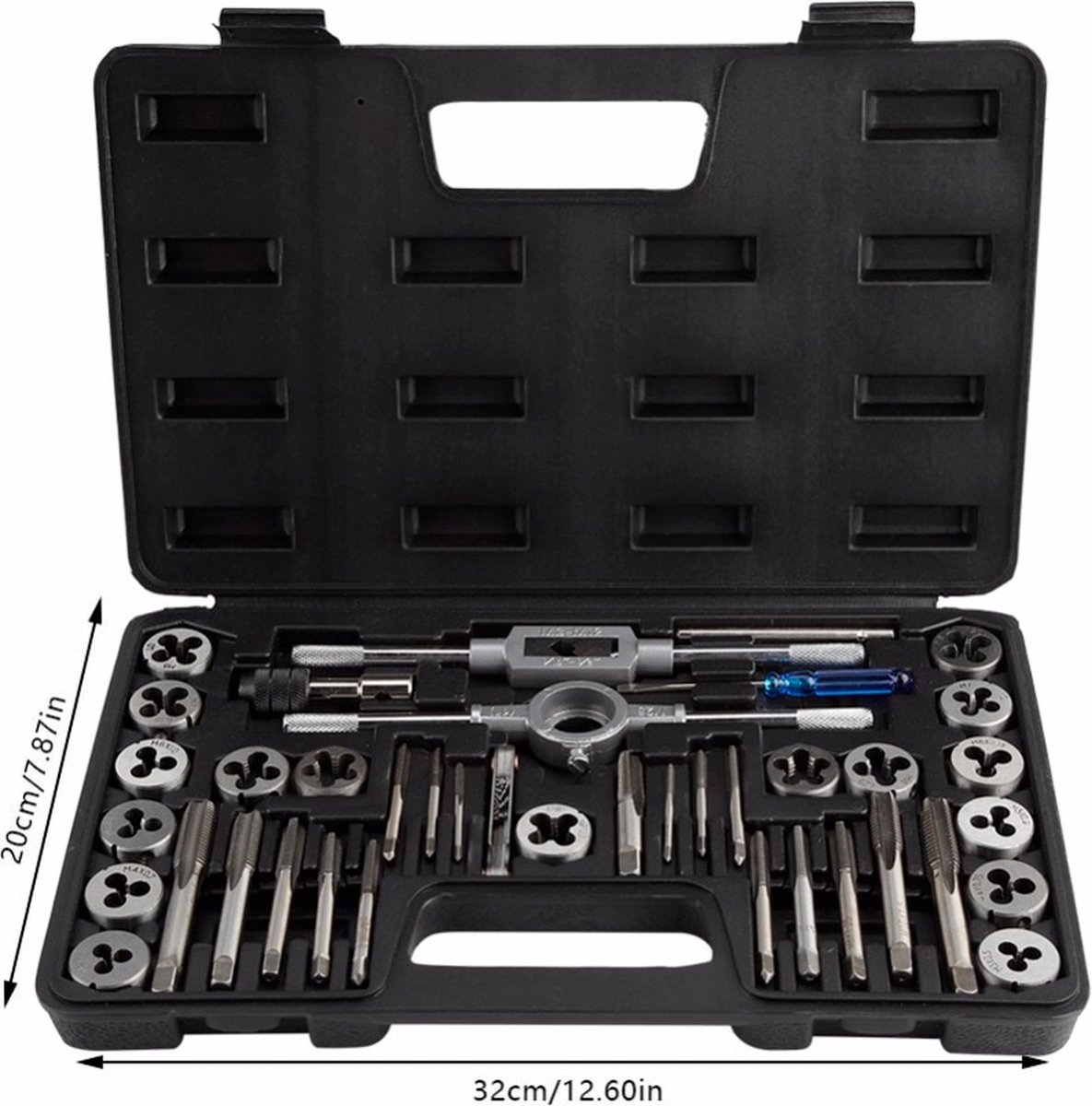 40 Stks - M3-M12 - Schroef Moer Tap en Die Set - met Sleutels en ...