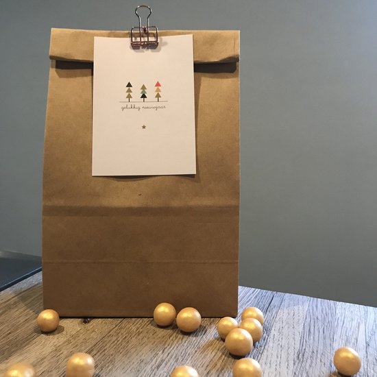 100 kraft zakjes - gift bags - stevige papieren zakken met 100 kleine ...