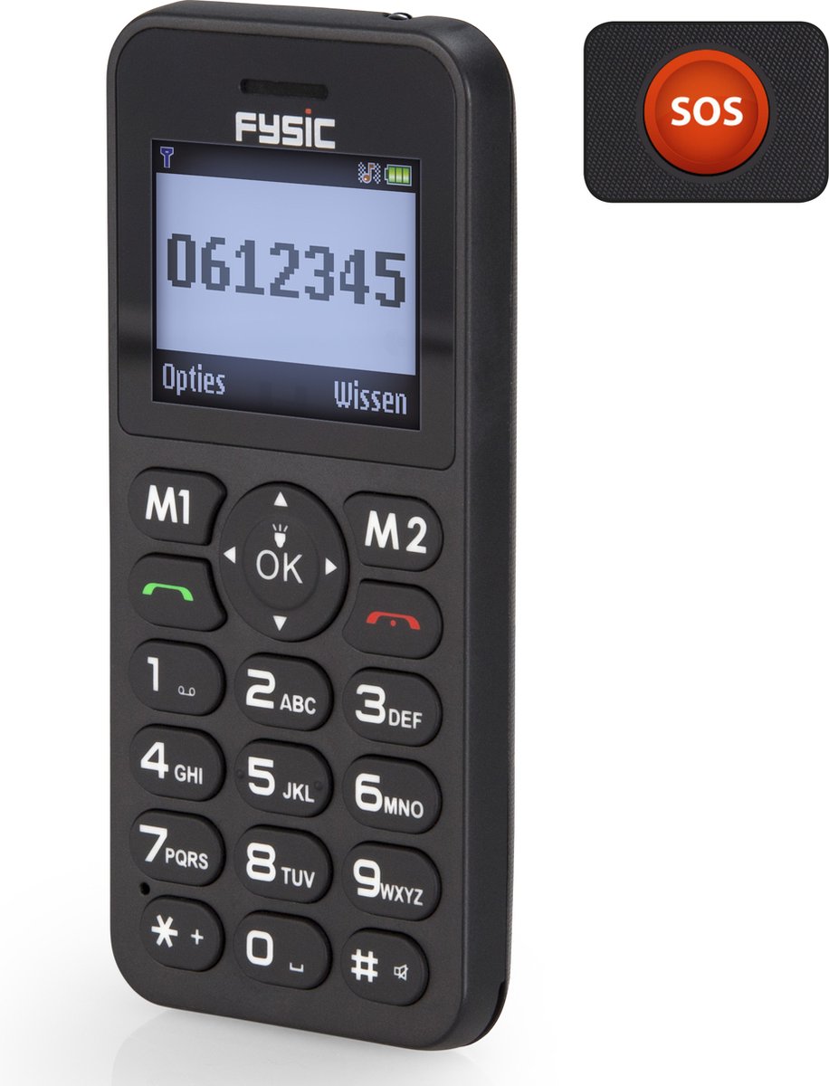 Fysic FM-7550 - Eenvoudige mobiele telefoon voor senioren met SOS ...
