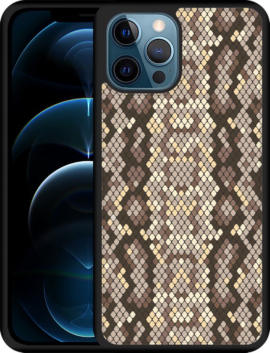 iPhone 12 Pro Max Hoesje - Design op Glas - Snakeskin Pattern - Designed by Cazy | bol.com