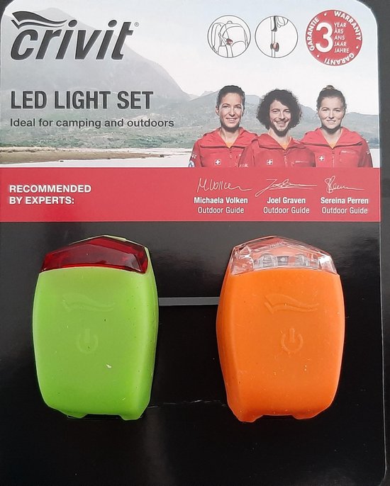Crivit led light set - camping & outdoors - fietsverlichting - 1x rood ...