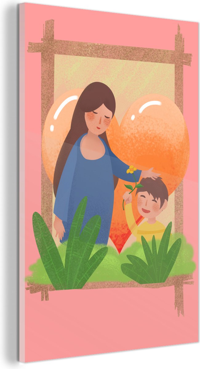 Moederdag tekening moeder en kind met hart | bol.com