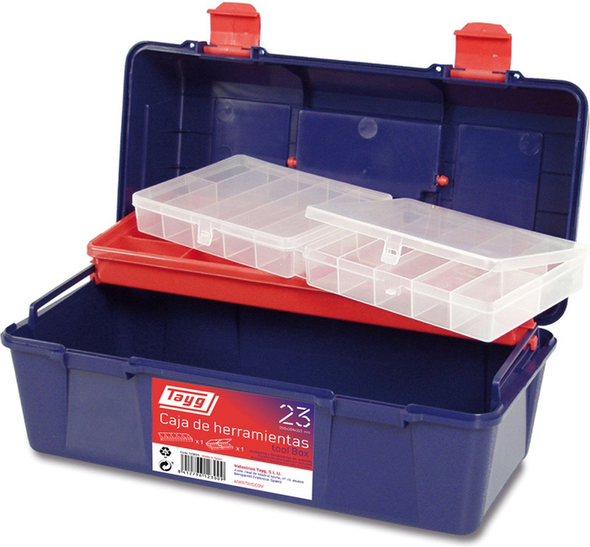 TAYG Gereedschapskoffer - 356 x 184 x 163 mm - Met inlegbak ...