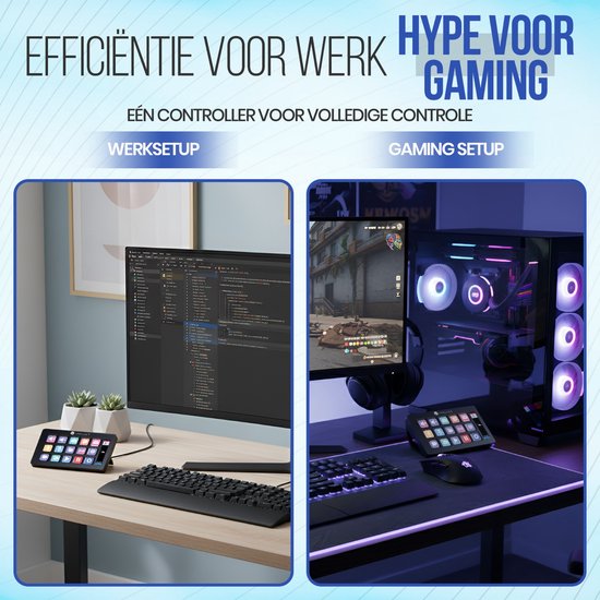 Uniluxe Stream Dock - Streaming Deck - Macro Keyboard 15 Toetsen - Voor ...