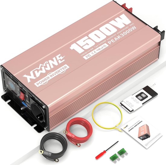 Zuivere Sinus Spanningsomvormer 1500W 12V naar 220V met USB-A en USB-C ...