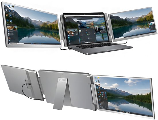 Triple Portable Monitor Flip 15.6" - IPS Tri screen voor 12 - 18.5 ...