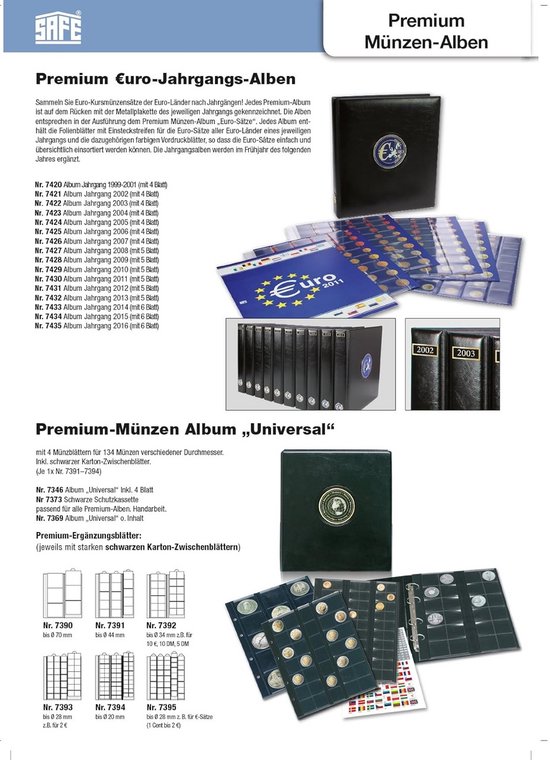 Extra vellen voor Euro munten verzamelalbum - Set van 2 | bol
