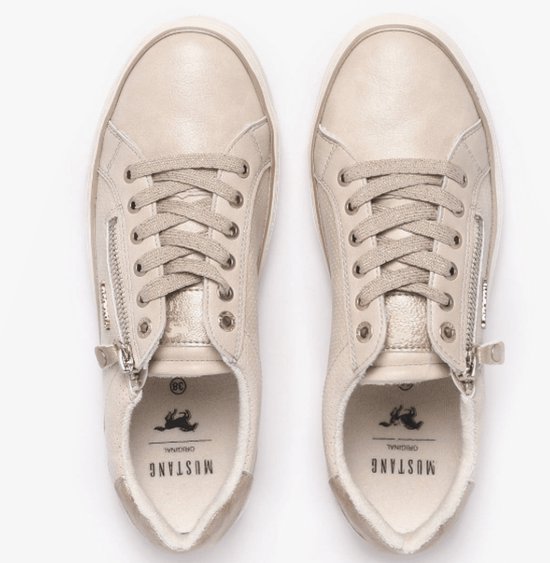 Mustang Dames Sneaker | Beige | Maat: 37 | bol