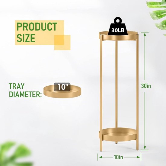 Metalen plantenstandaard met 2 lagen - Verwijderbare display ...