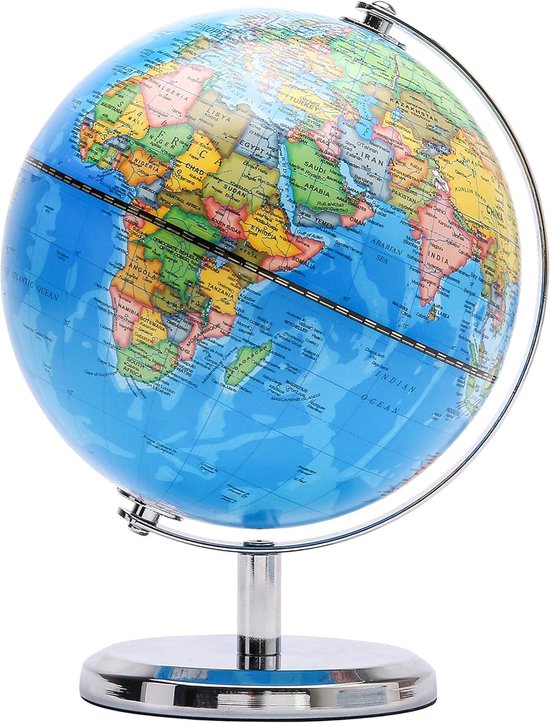 Famanu – Mini wereldbol 14 cm, politieke kaart, educatieve ...